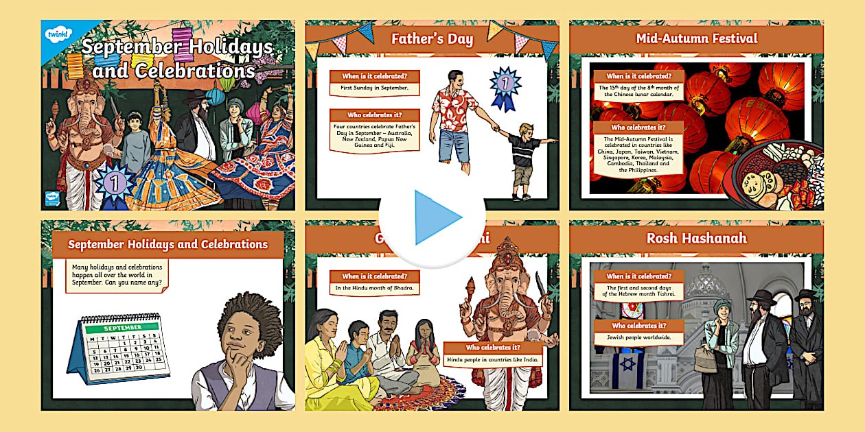 September Holidays and Celebrations PowerPoint - Twinkl