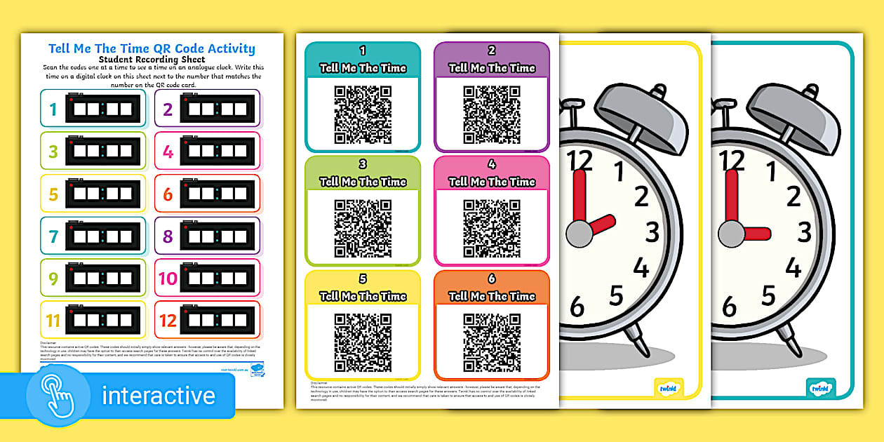 What's The Time? QR Codes Challenge Cards | STEM Mathematics