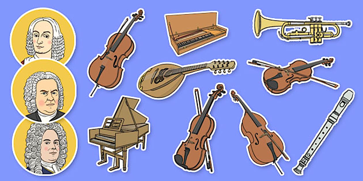 Baroque Period Music Display Cut Outs