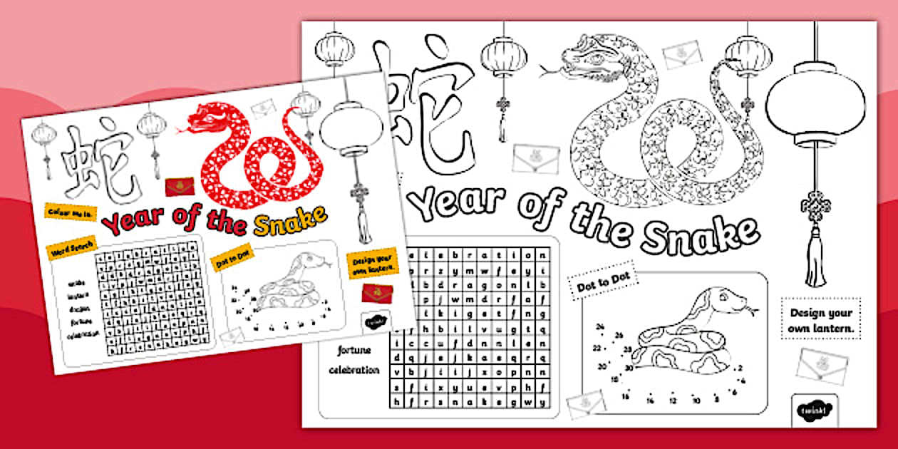 Year of the Snake Chinese New Year F-2 Activity Mat | Twinkl