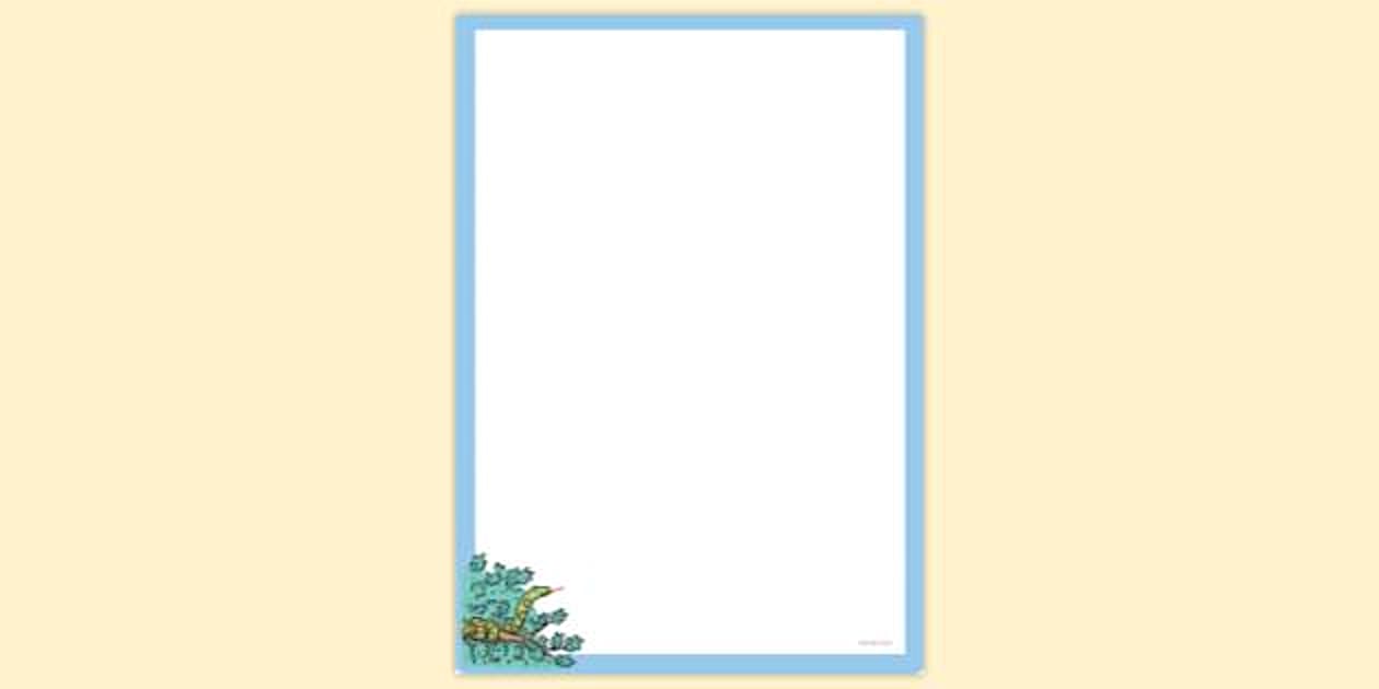 Simple Blank Snake In The Bushes Page Border | Page Borders