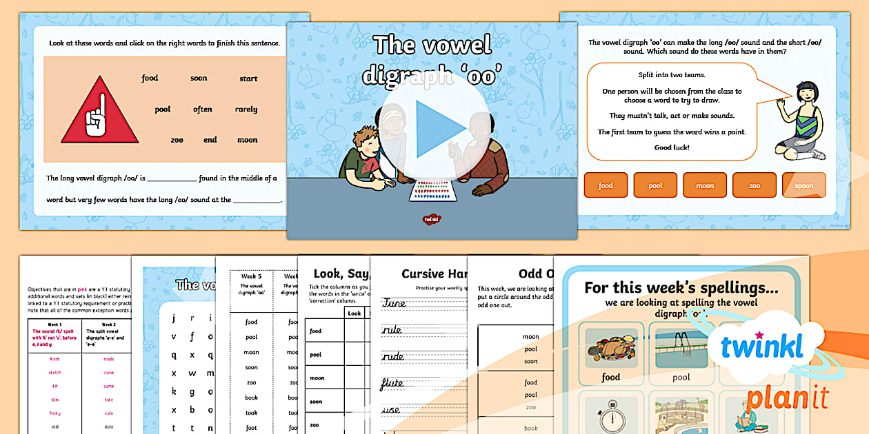 PlanIt Y1 Term 2B W5: Vowel Digraph 'oo' Spelling Pack