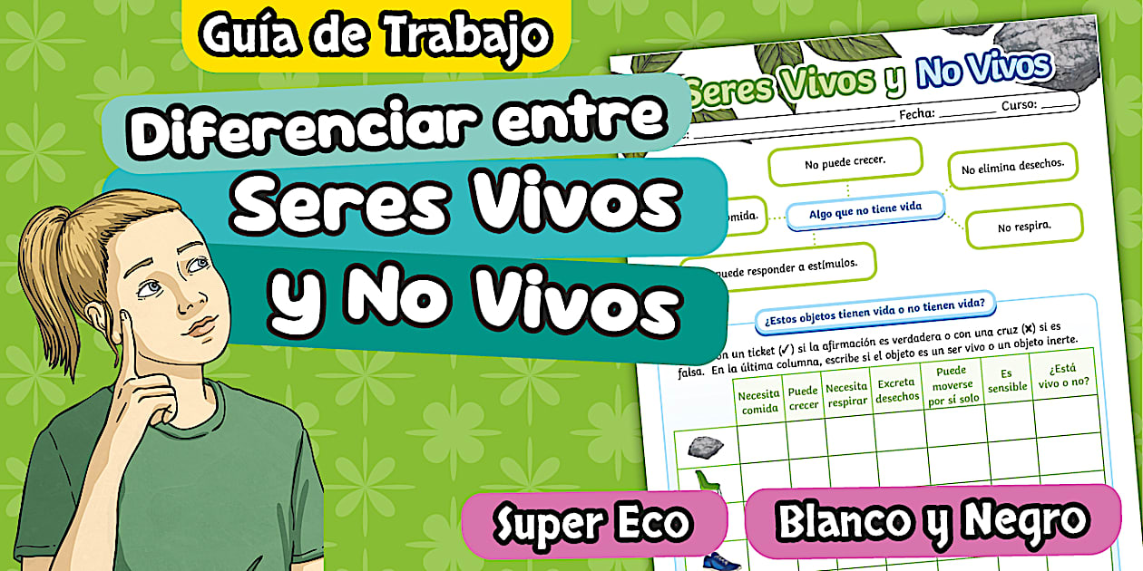 Guía | Trabajo | Diferenciar | Seres Vivos | No Vivos