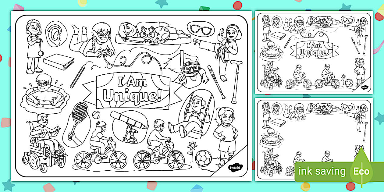 RSHP I am Unique Doodle Colouring Pages | CfE | Twinkl