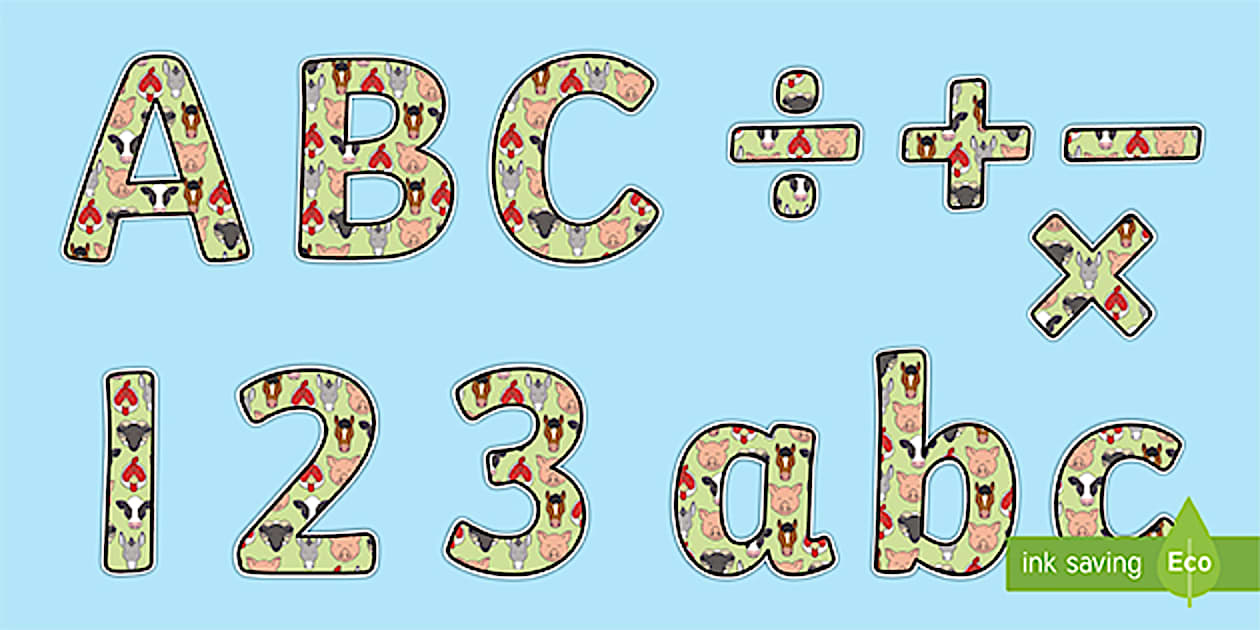 Editable Farm Animals Display Lettering (teacher made)