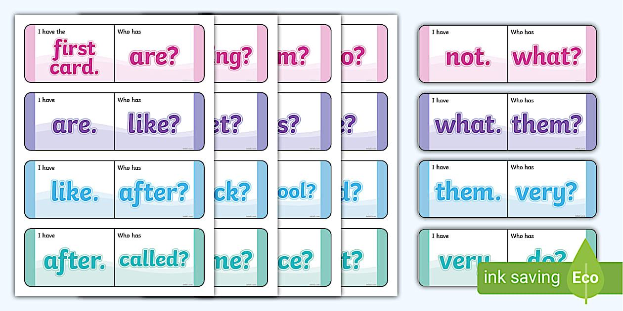 I Have Who Has High-Frequency Words - Set 3 (Teacher-Made)