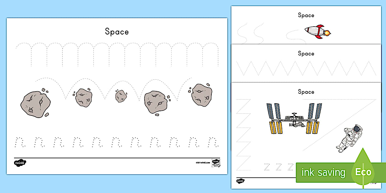 Space Pencil Control Sheets | Space | Twinkl USA - Twinkl