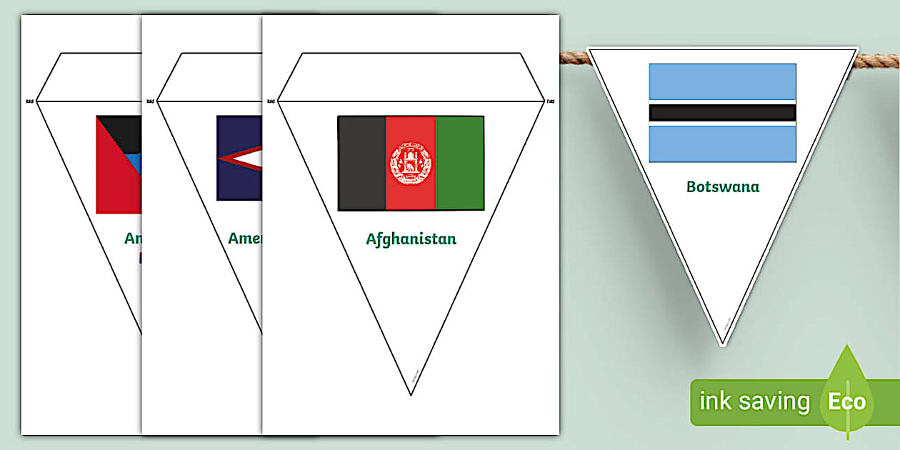Flags of the World Display Bunting (teacher made) - Twinkl