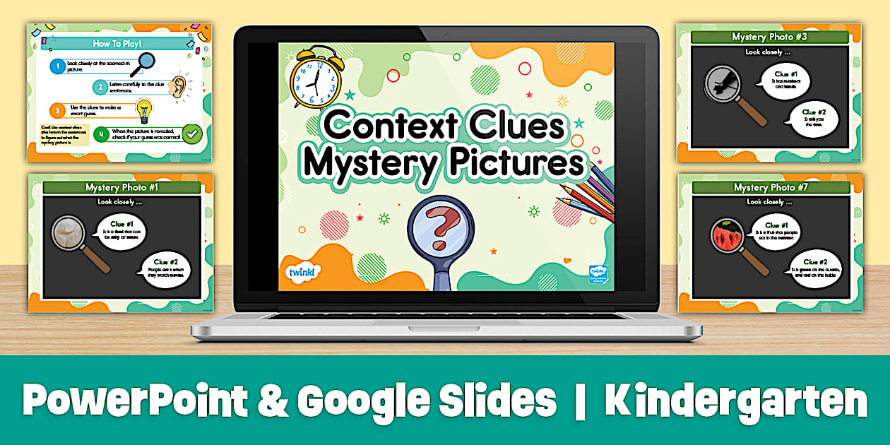 Kindergarten Context Clues Mystery Picture Game PPT & Slides