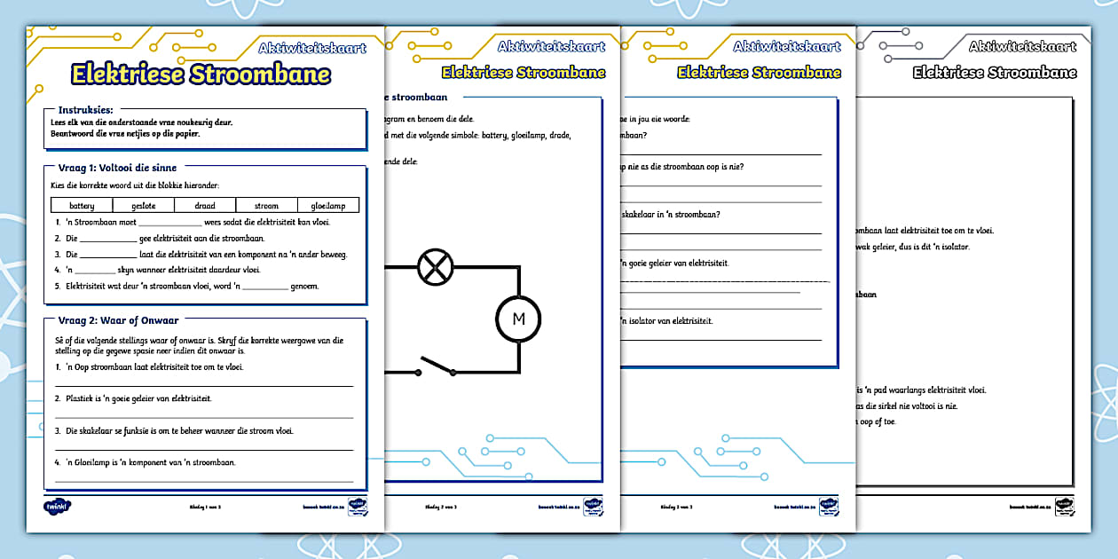 Elektriese Stroombane Aktiwiteit (teacher made) - Twinkl