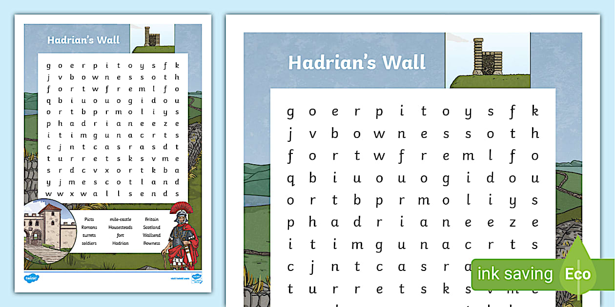Hadrian's Wall Word Search (teacher made) - Twinkl