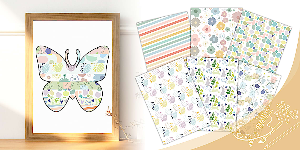 Spring Butterfly Cut Out Template Pattern Collage Activity