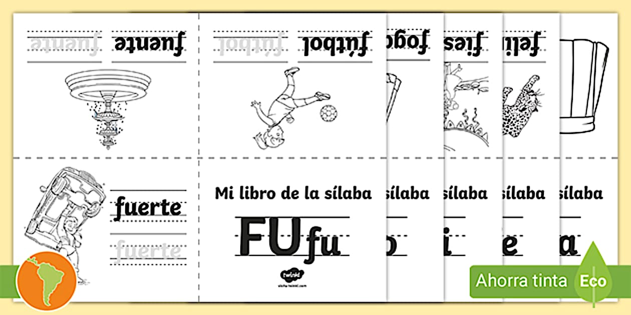 Mini libros de la letra f- Guía de trabajo - Twinkl