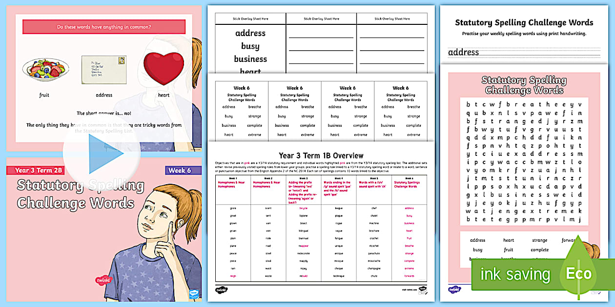 Year 3 Term 2B Week 6 Spelling Pack - Twinkl