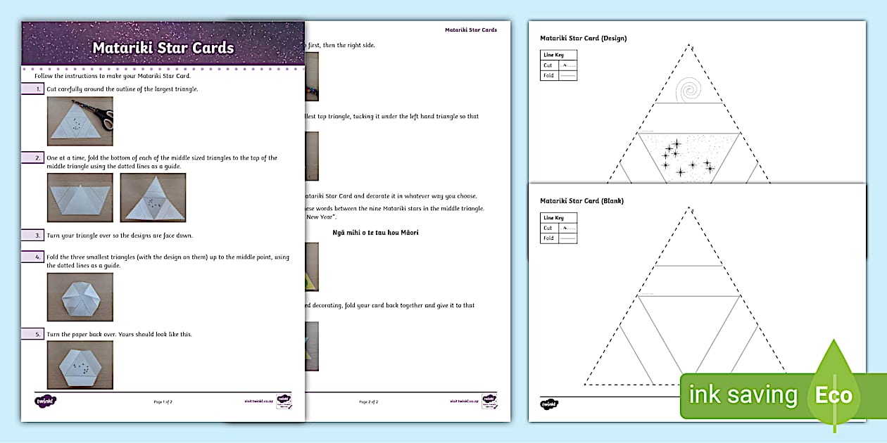 Matariki Star Cards Craft (teacher made) - Twinkl