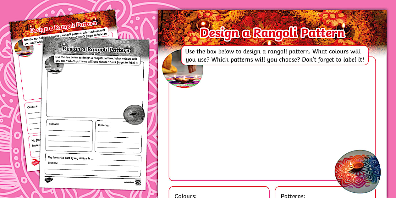 Design a Rangoli Pattern Activity Sheet (teacher made)
