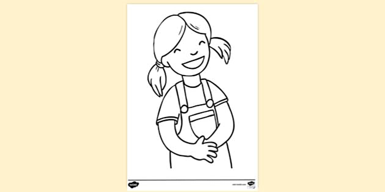 Child Laughing Colouring | Colouring Sheets (Teacher-Made)