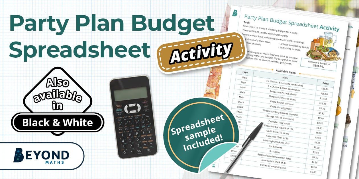 Party Plan Budget Spreadsheet Activity
