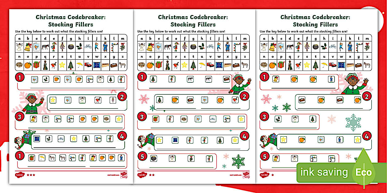 Christmas Codebreaker: Stocking Fillers - Twinkl