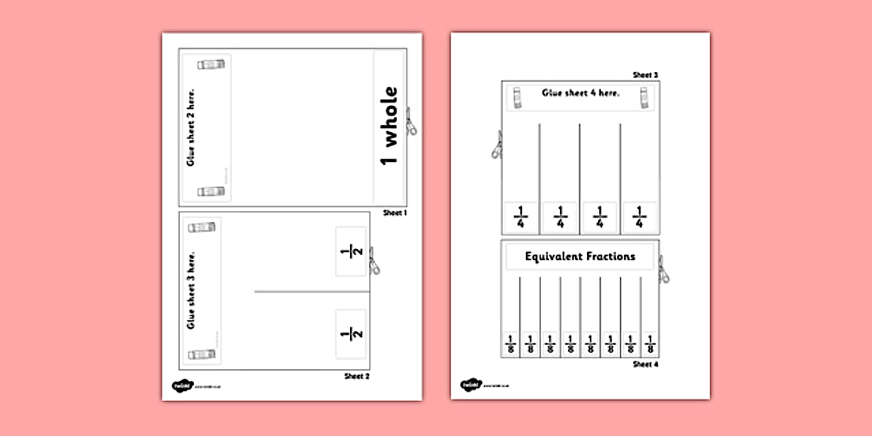 Equivalent Fractions Visual Aid Halves (Teacher-Made)