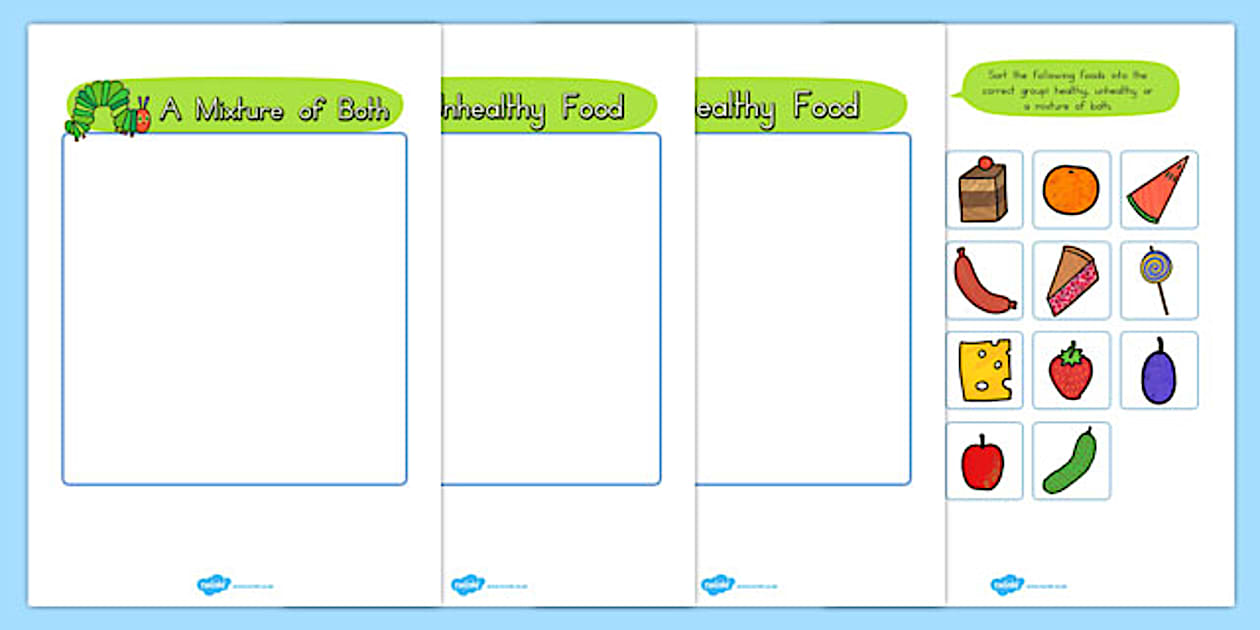 Editable Healthy Eating Sorting Game to Support Teaching on The Very Hungry