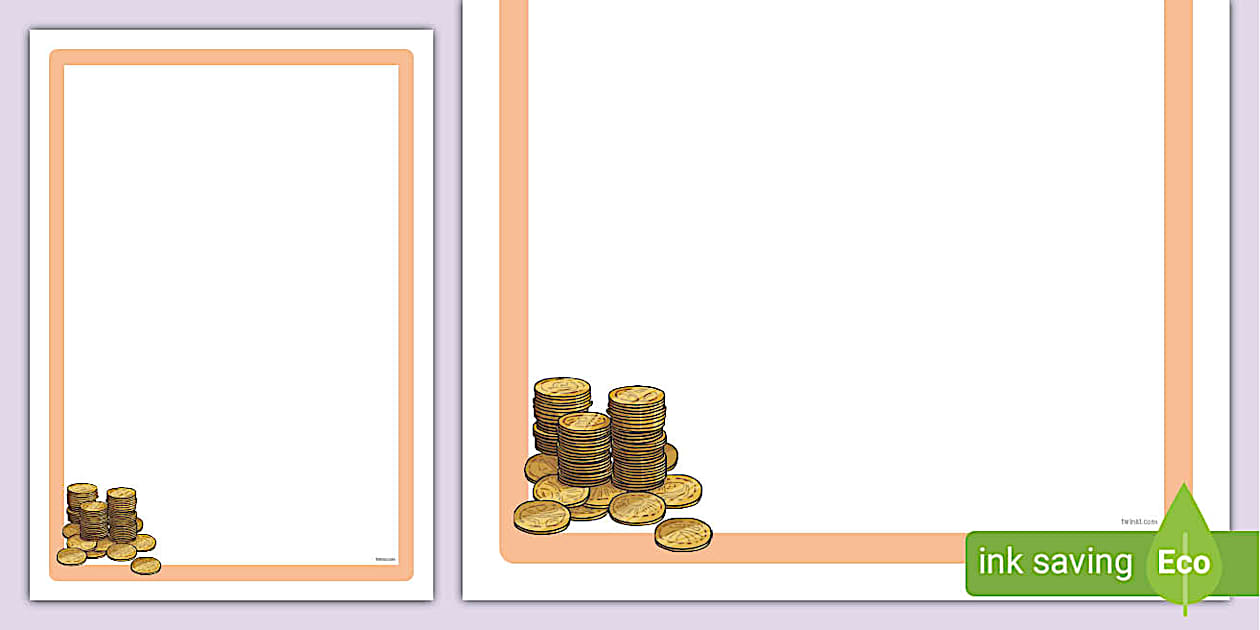 Simple Blank Money Page Border | Page Borders | Twinkl