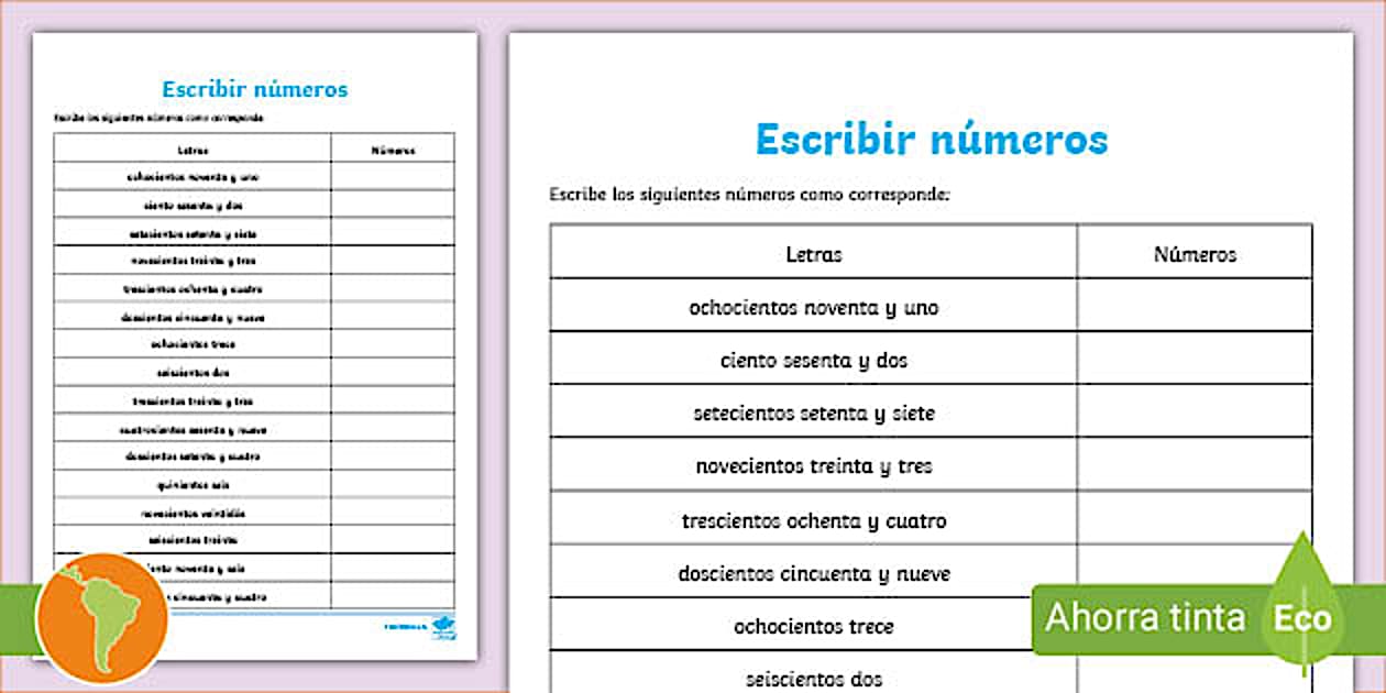 Editable Actividad: Escribir los numeros - Twinkl