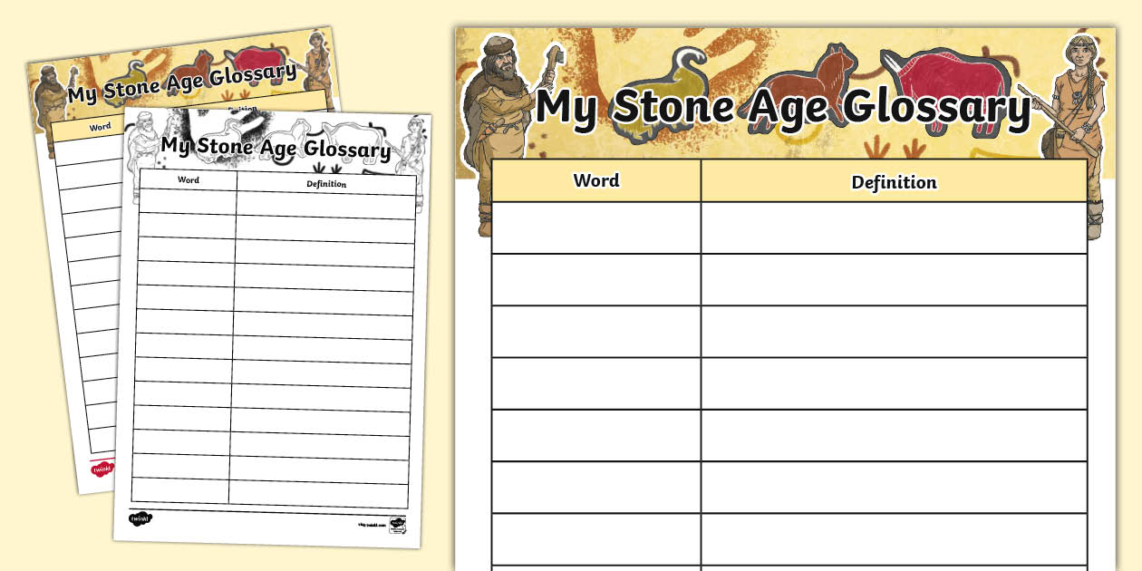 Stone Age Glossary Writing Template (teacher made) - Twinkl
