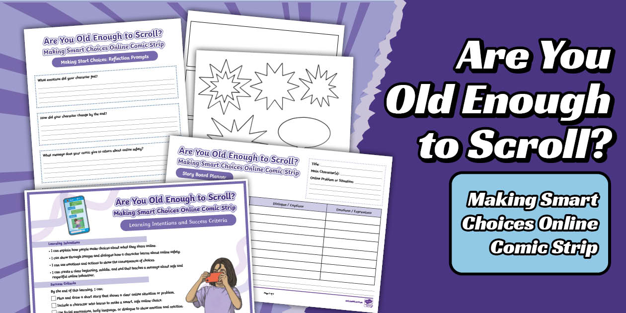 Online Safety Comic Strip for Years 5–6
