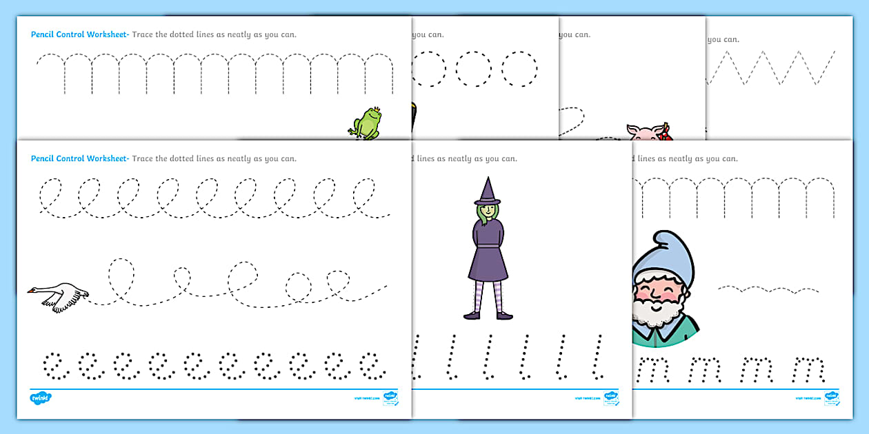 Traditional Tales Themed Pencil Control Worksheets - Twinkl