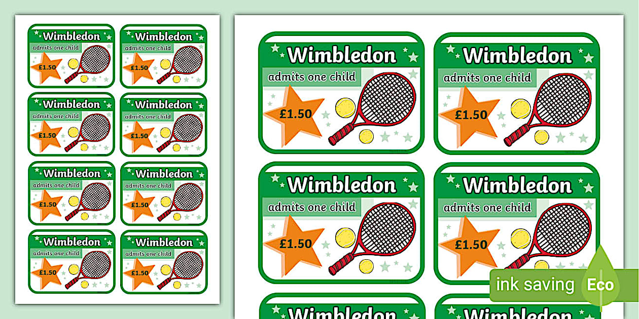 Wimbledon Role Play Tickets | Tennis Activities - Twinkl
