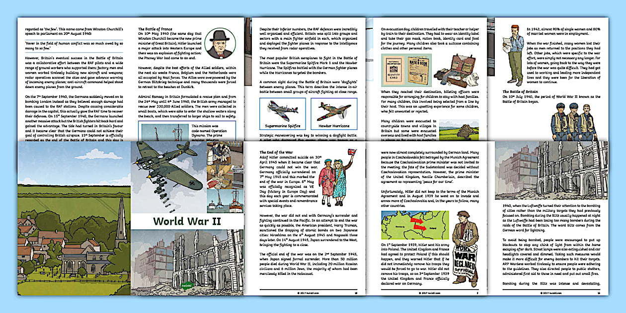 World War II Information Booklet (teacher made) - Twinkl