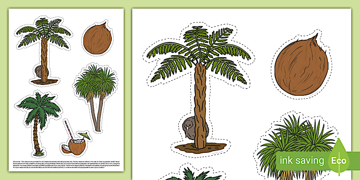 Palm Tree Clip Art Cut-Outs (teacher made) - Twinkl