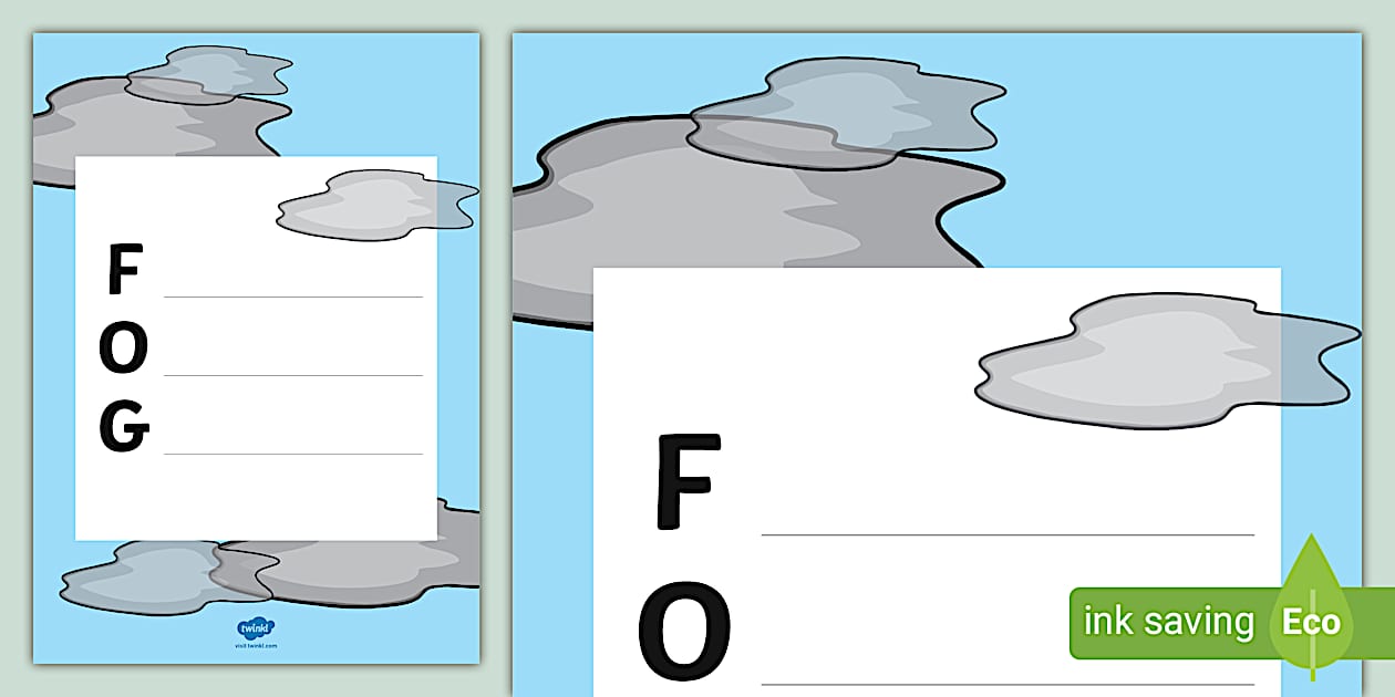 Fog Acrostic Poem Template (teacher made) - Twinkl
