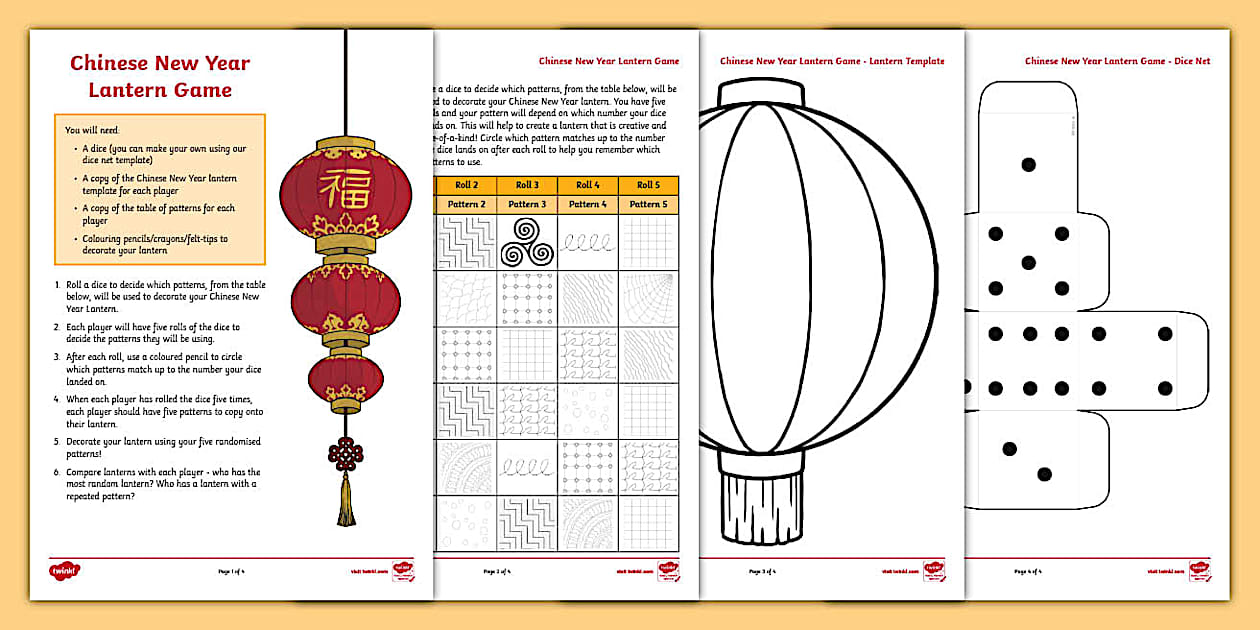 Chinese New Year Lantern Game (Teacher-Made) - Twinkl
