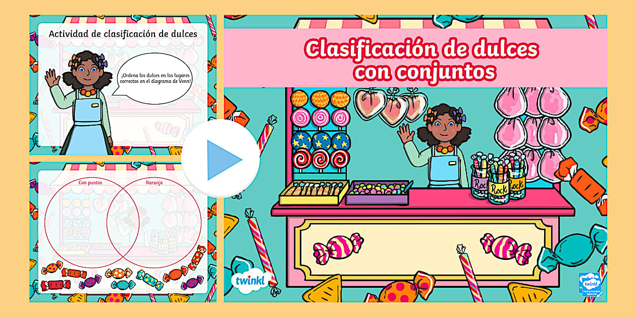Powerpoint: Clasificación de dulces con conjuntos | Twinkl