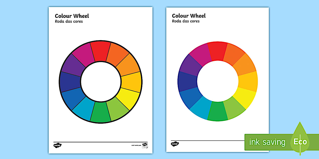 Colour Wheel English/Portuguese - Colour Wheel - Twinkl