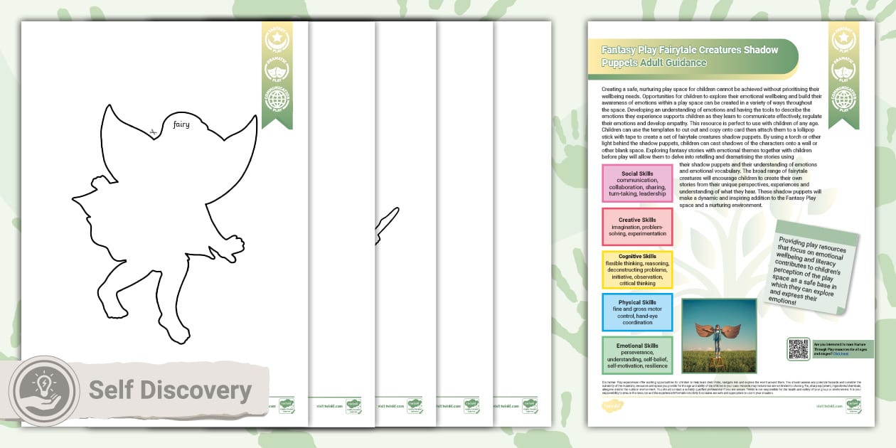 Fantasy Play Fairytale Creatures Shadow Puppets - Twinkl