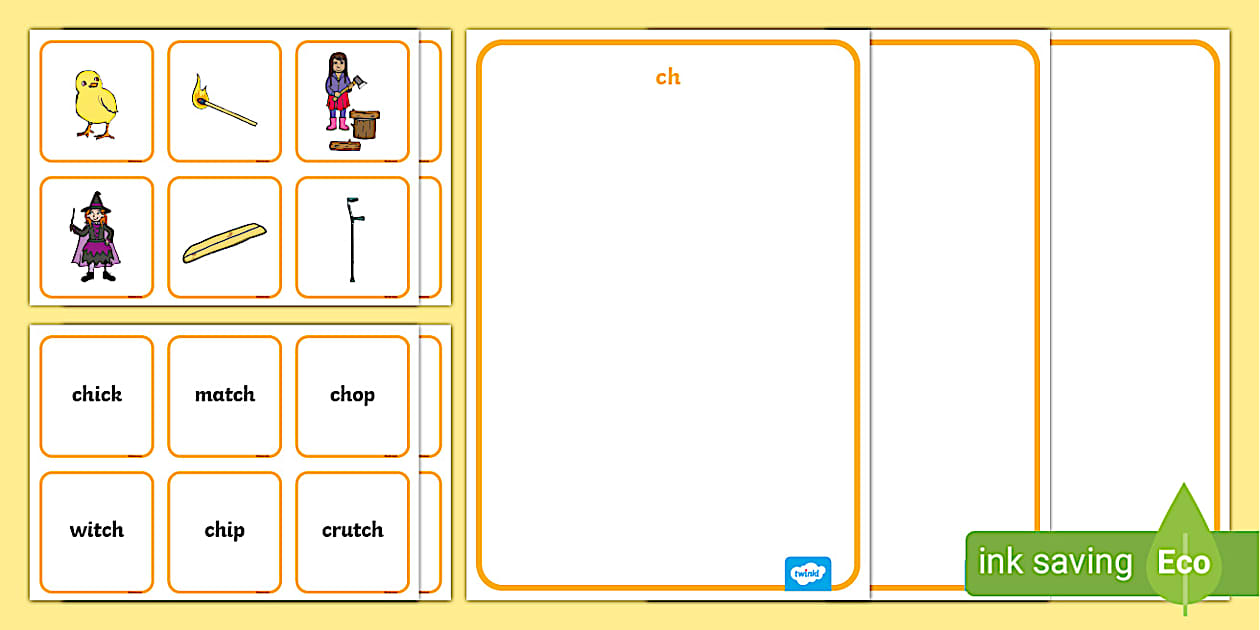 ch Sound Family Sorting and Matching Activity Pack - Twinkl