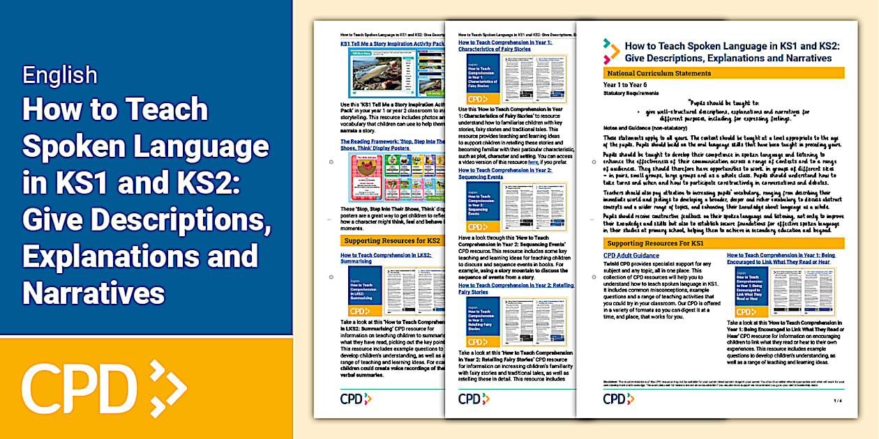 How to Teach Spoken Language in KS1 and KS2: Give Descriptions ...