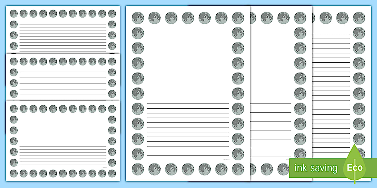 Editable Moon Landscape Page Borders (Hecho por educadores)