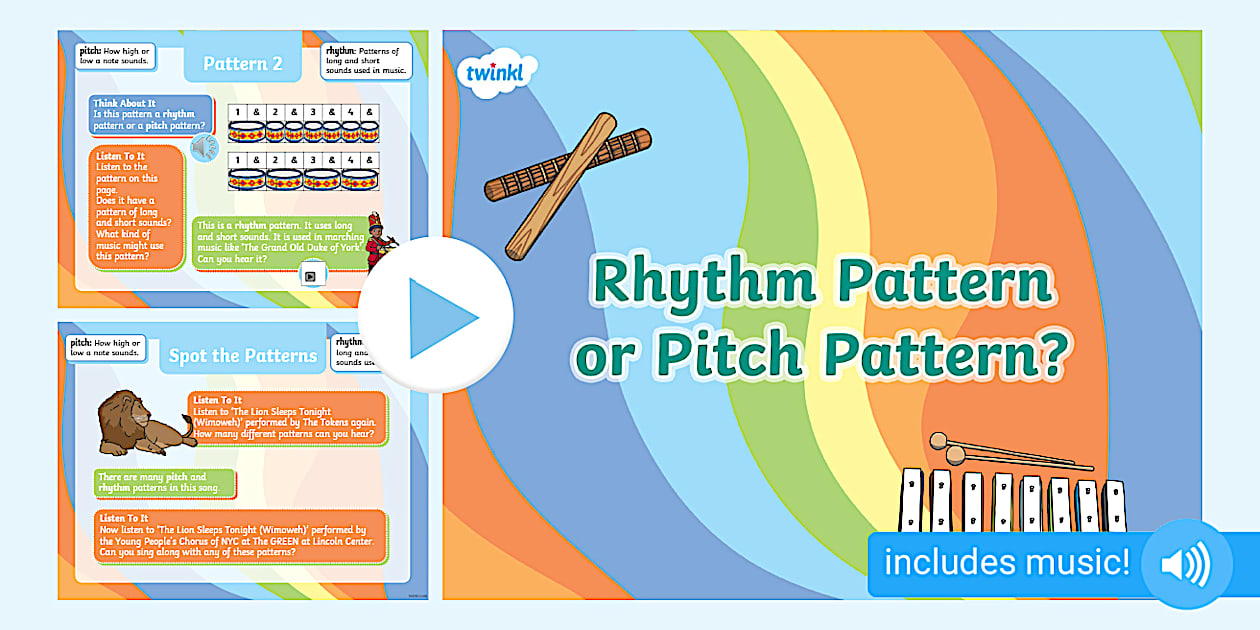 👉 KS1 Rhythm Pattern or Pitch Pattern? Music Activity