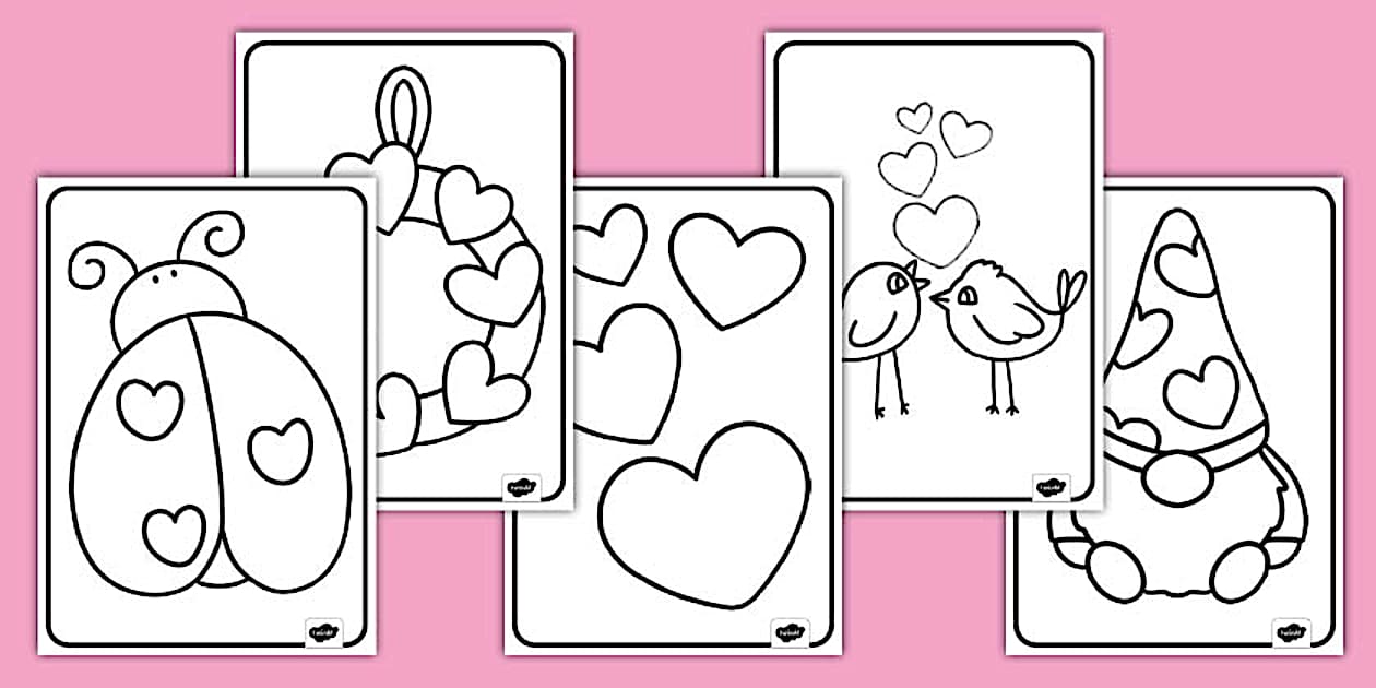 Ensemble de coloriages pour ma première Saint Valentin