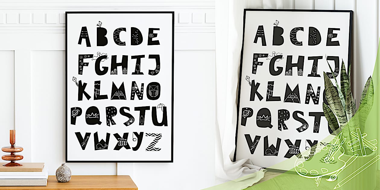 Alphabet Monochrome Poster | Twinkl Art Gallery - Twinkl