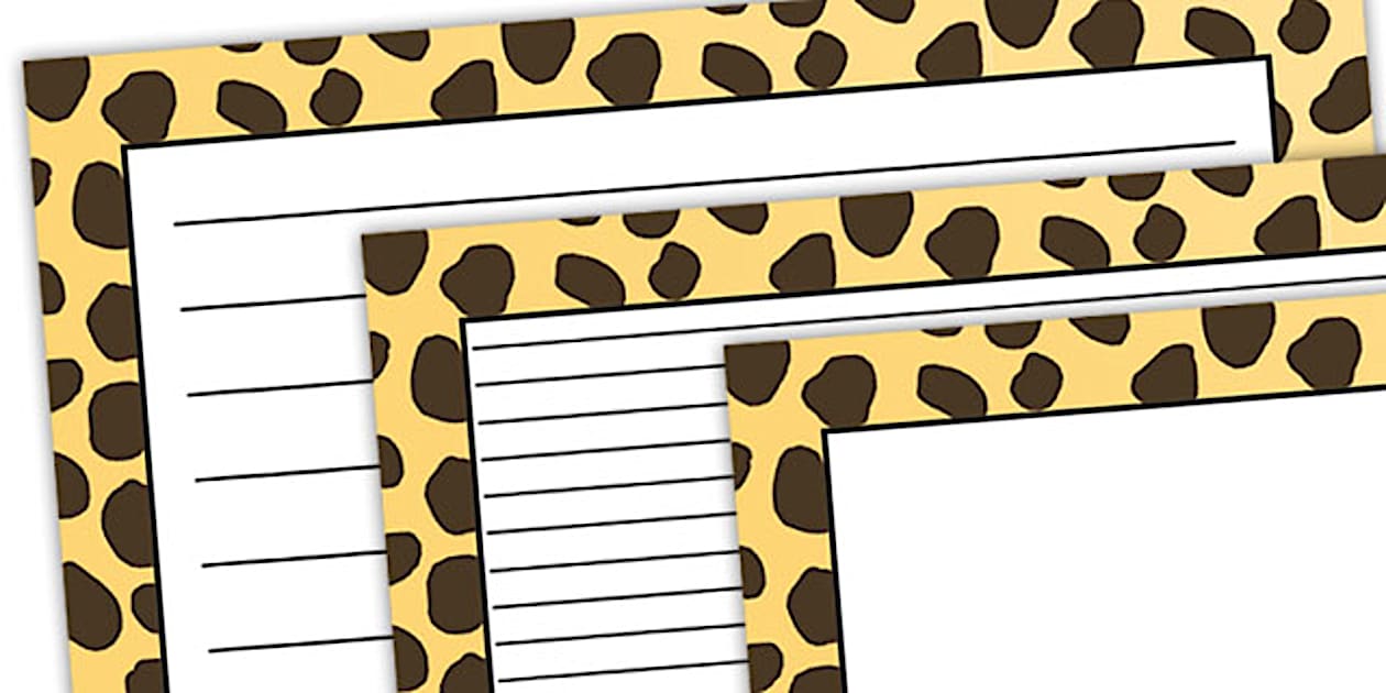 Editable Cheetah Pattern Landscape Page Border - Twinkl