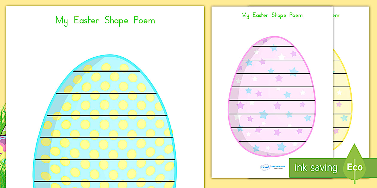 Easter Egg Shape Poems (Hecho por educadores) - Twinkl