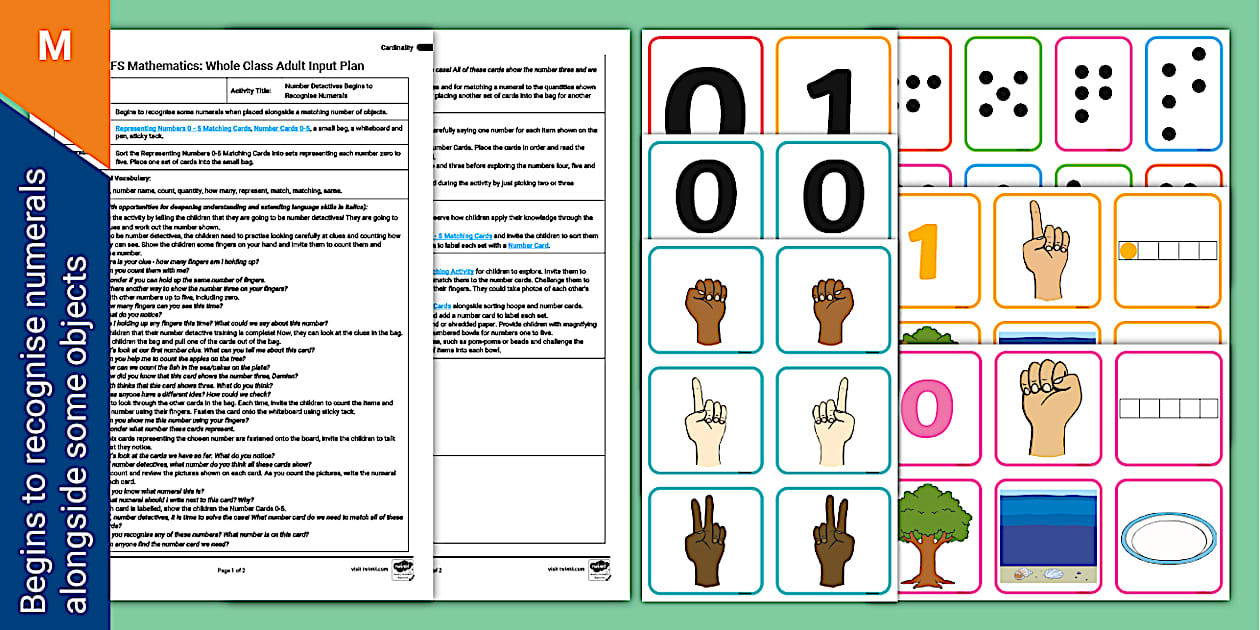 Kindergarten Maths Number Detectives Adult Input Plan and Resources