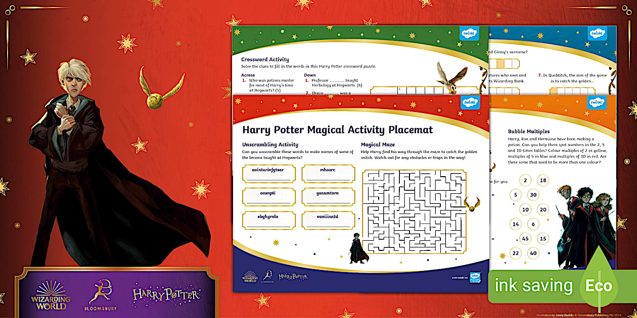 FREE! - Harry Potter: Magical Activity Placemat - Twinkl