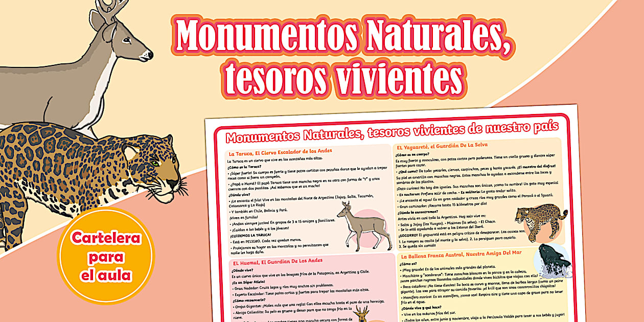 Póster: Monumentos Naturales, tesoros viventes de nuestro país