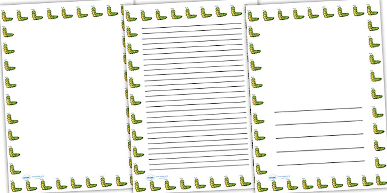 Editable Caterpillar Full Page Borders (teacher made)